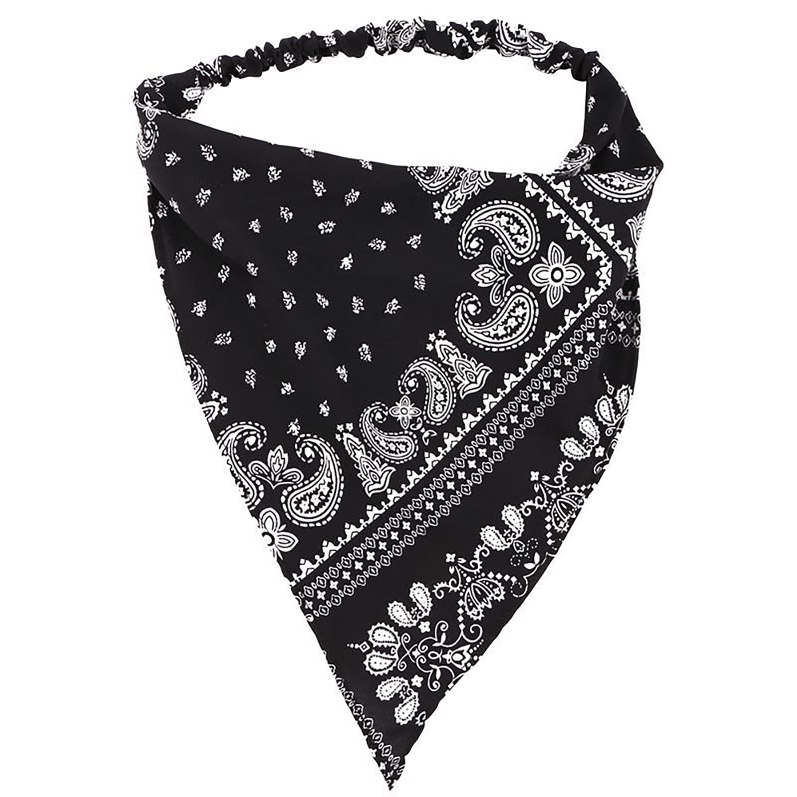 Bohemian Elastic Triangle Head Scarf Vintage Boho Head Wrap Black One ...