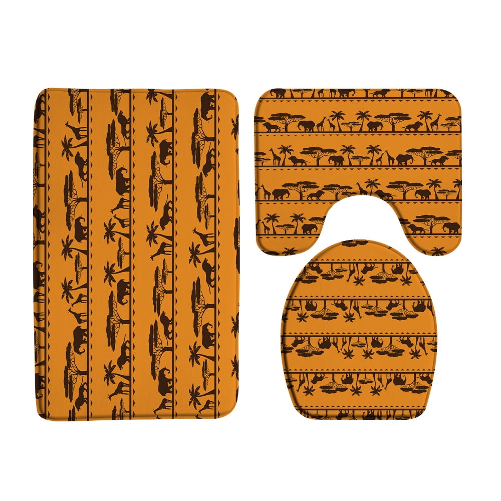 Bohemian Elephant Bath Mat Set Ethnic Mandala Flower Vintage Doormat ...