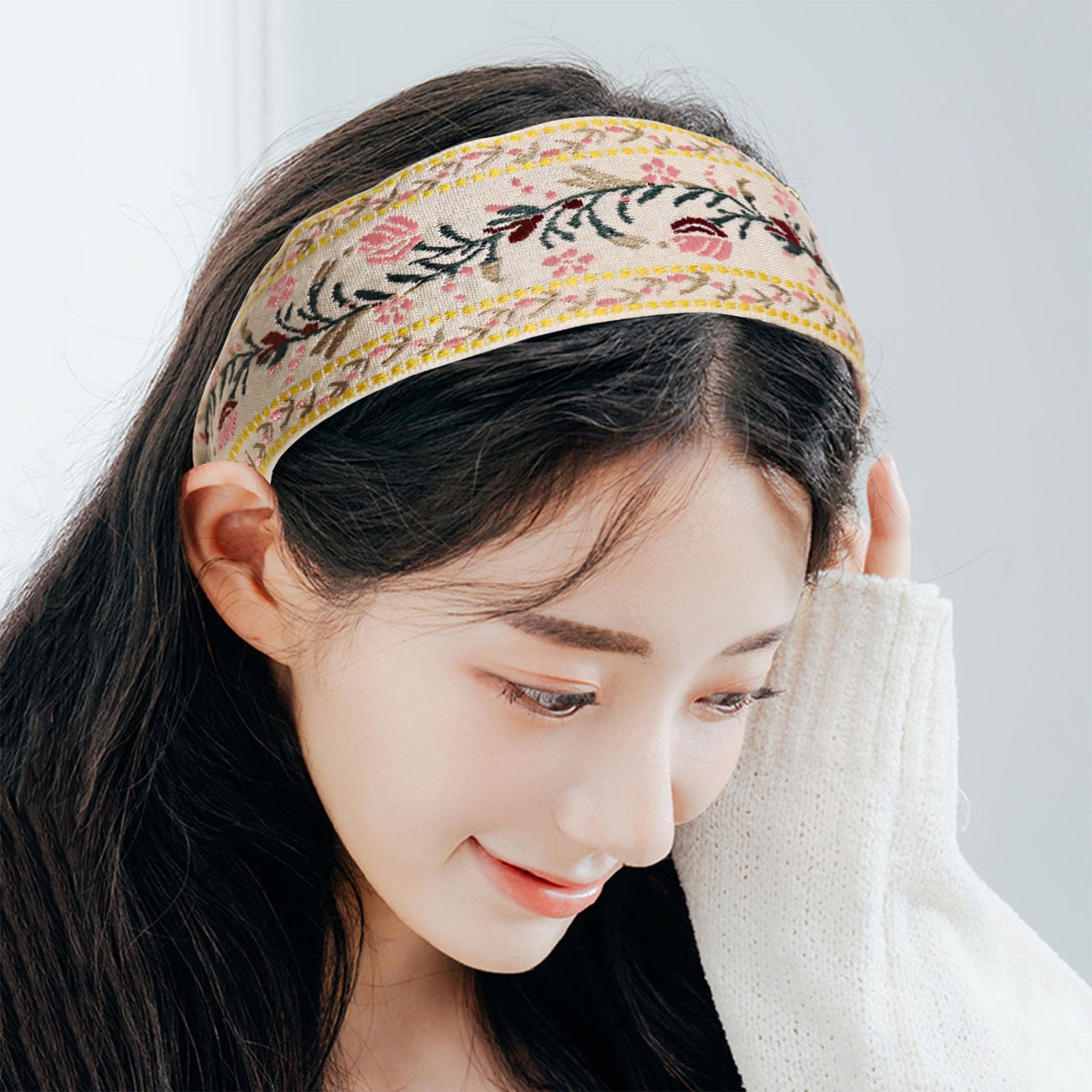 Bohemian Embroidery Hair Band Retro Ethnic Style Belt Teeth Headband ...