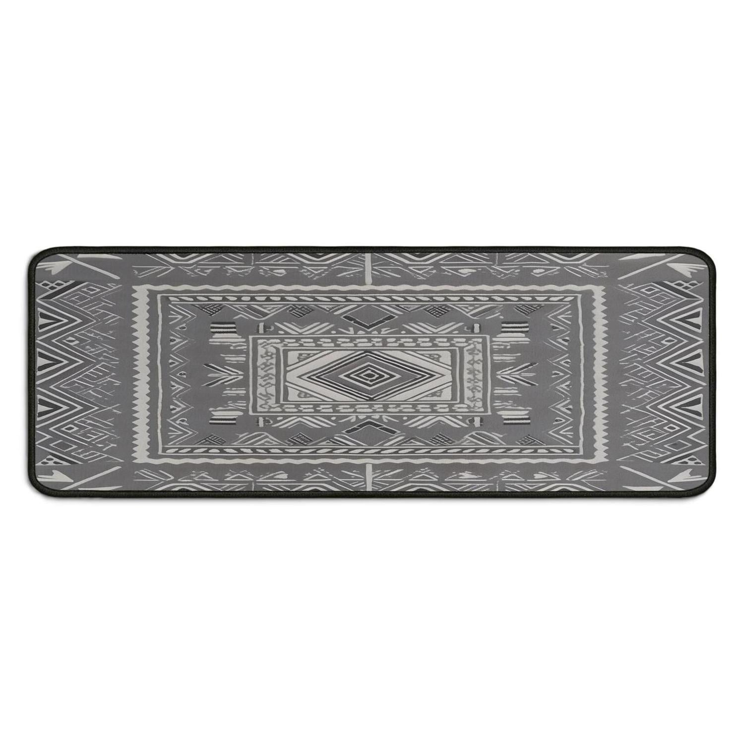Bohemian Enthic Vintage Gray Kitchen Rug 2 Piece Cushioned and Non-Skid ...