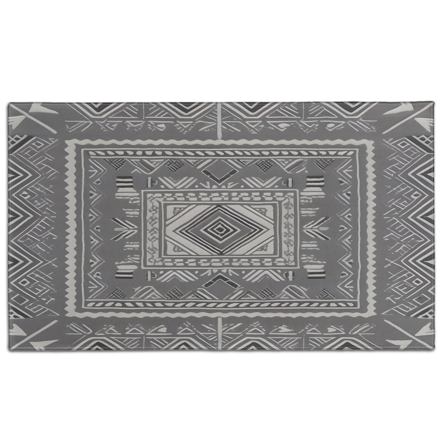 Bohemian Enthic Vintage Gray Matss for Entryway Vintage Rustic Crystal ...
