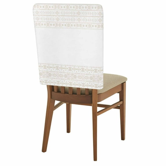 Bohemian Ethnic Chair Back Covers Set of 8, Brown Lines Linen Texture ...