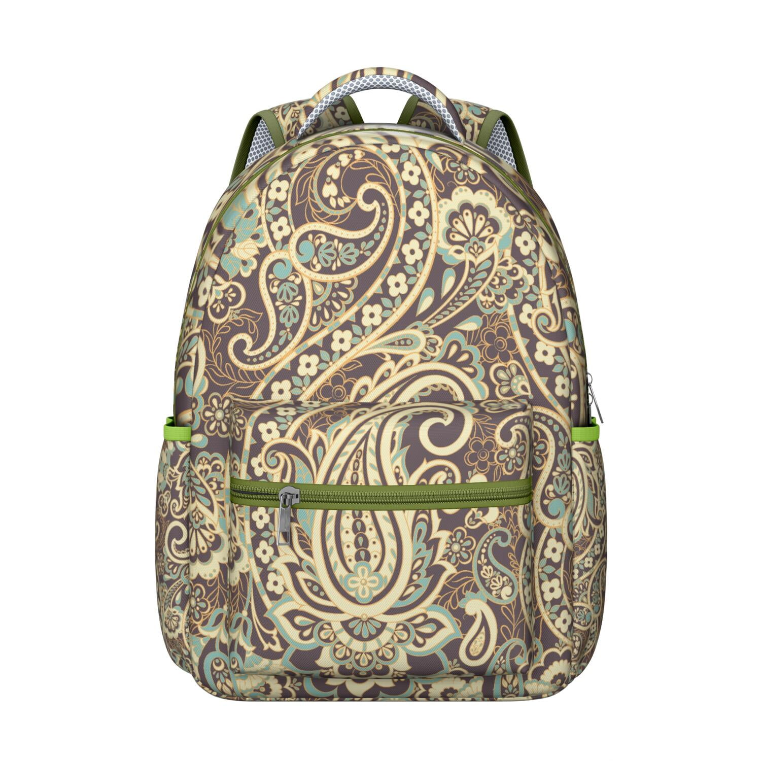 Bohemian Ethnic Paisley School Backpack for Students Elegant Floral and ...