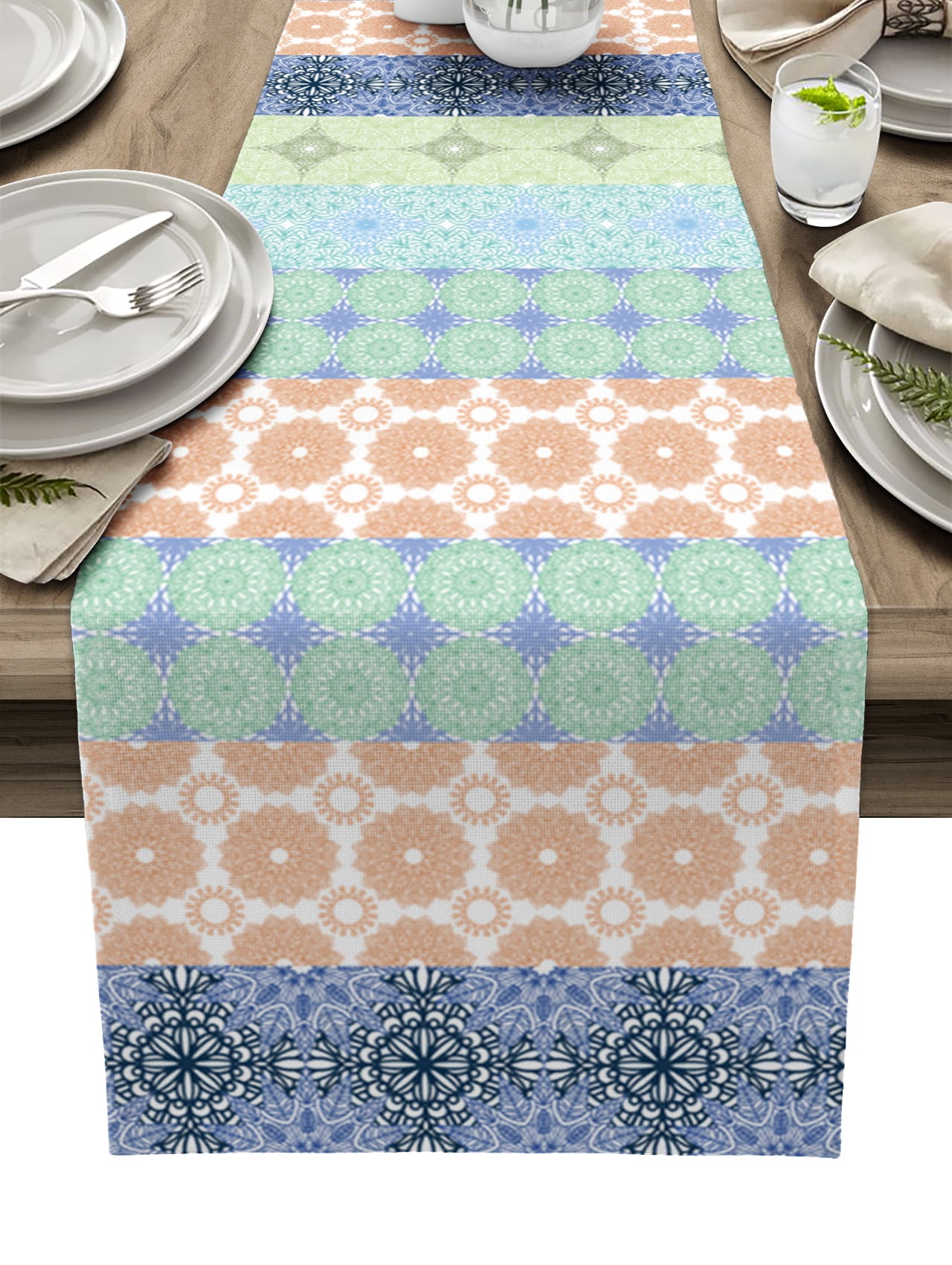 Bohemian Ethnic Pattern Retro Table Runner Kitchen Dining Table r ...