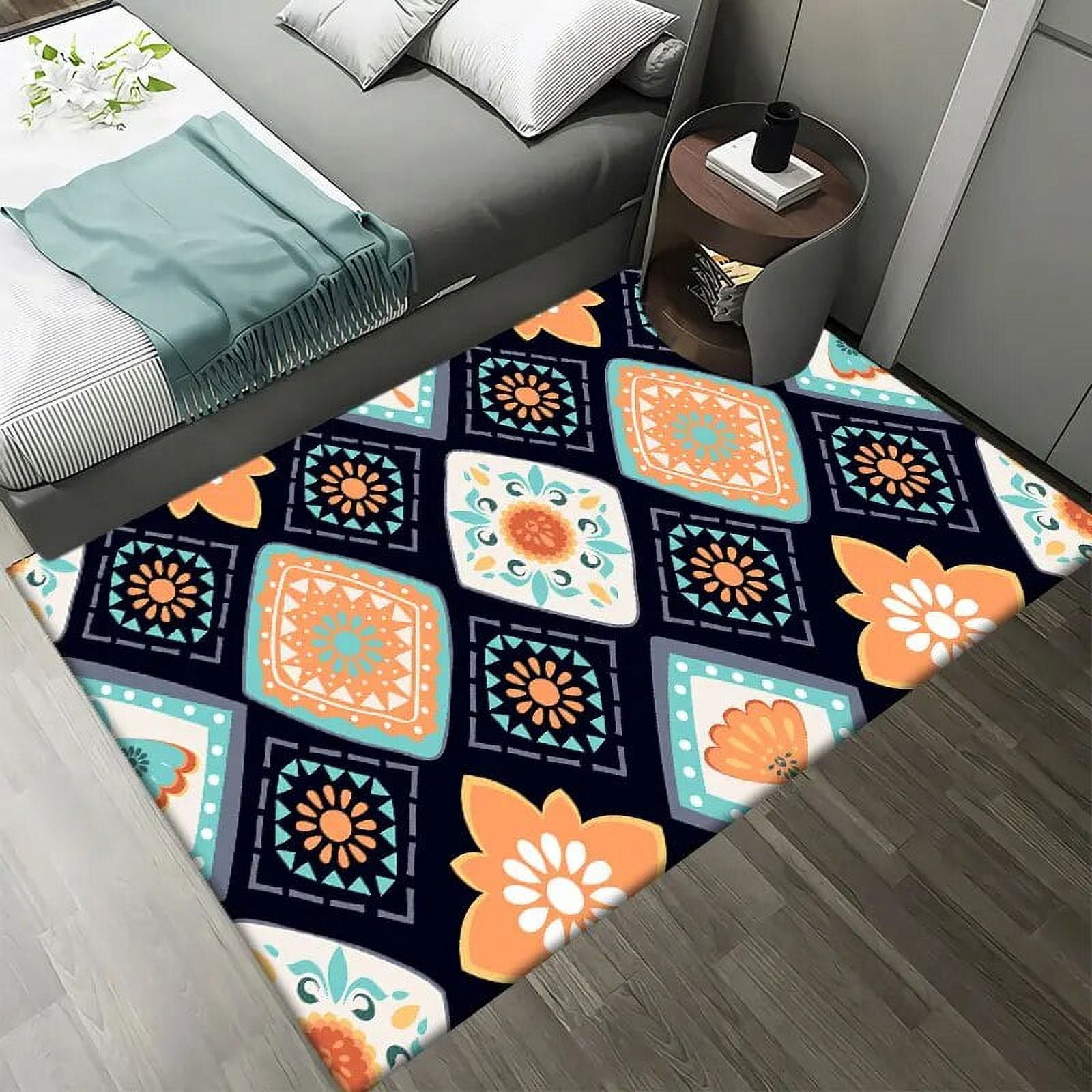 Bohemian Ethnic Retro Carpet for Living Room ration Bedroom Bedside Mat ...