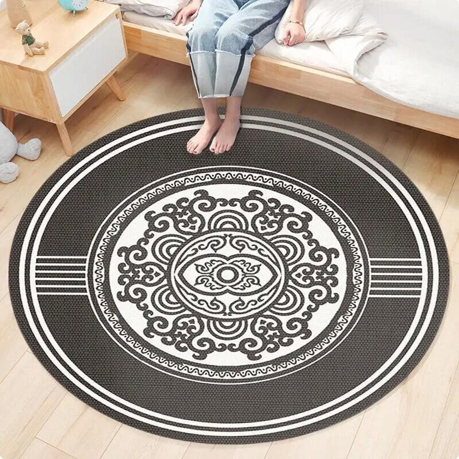 Bohemian Ethnic Round Rug Living Room Bedroom Bedside Rug Simple ...