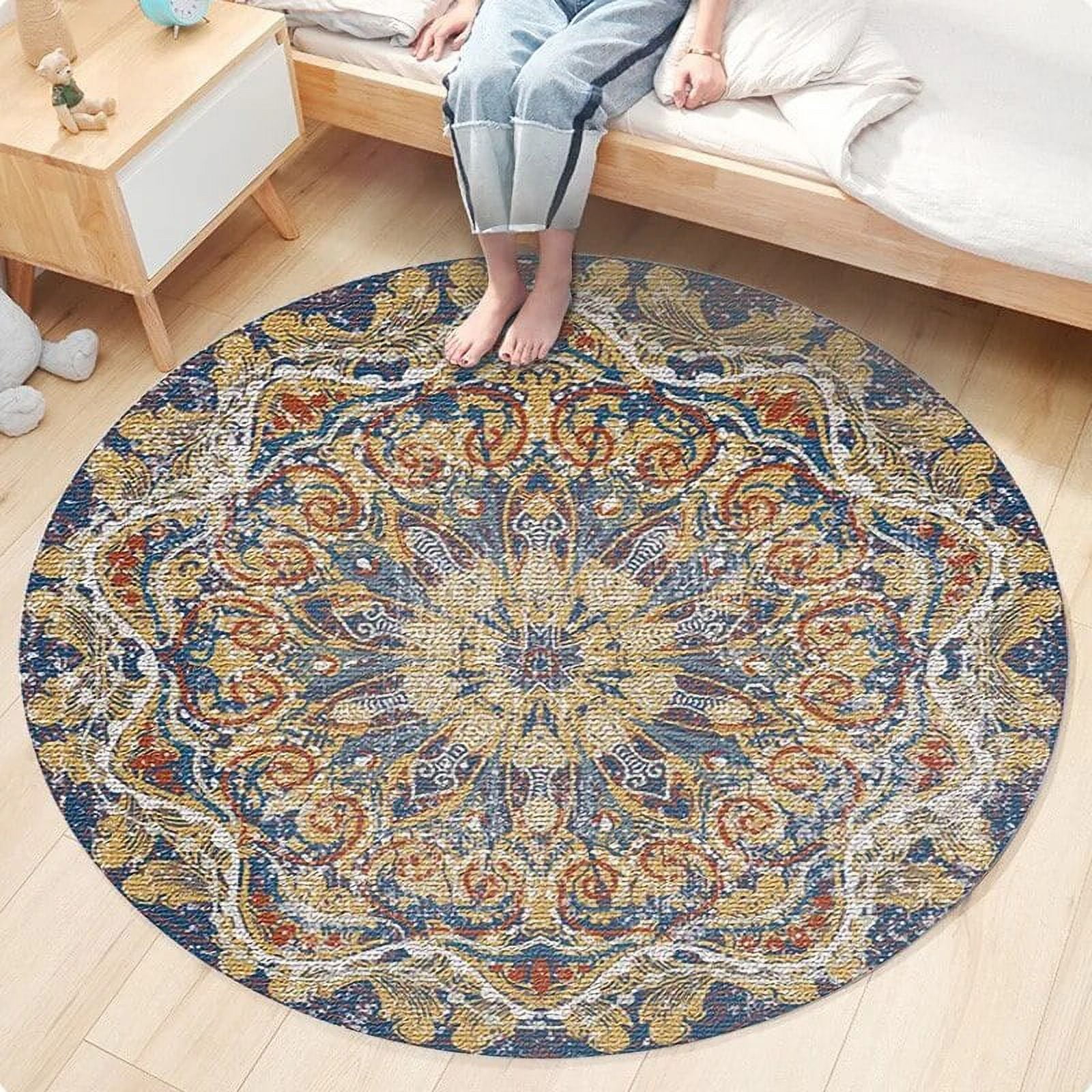 Bohemian Ethnic Round Rug Living Room Bedroom Bedside Rug Simple ...