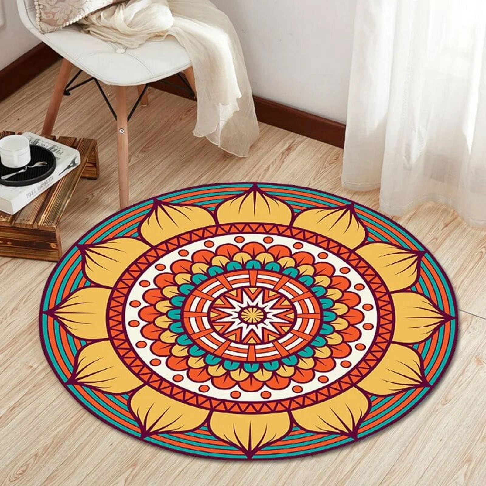Bohemian Ethnic Round Rug Living Room Bedroom Bedside Rug Simple ...