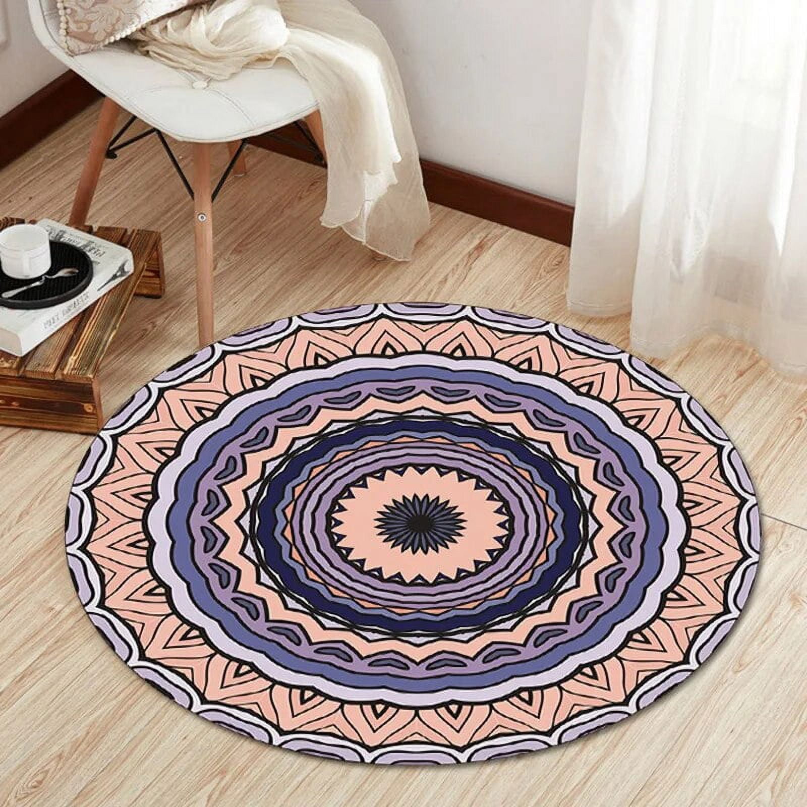 Bohemian Ethnic Round Rug Living Room Bedroom Bedside Rug Simple ...