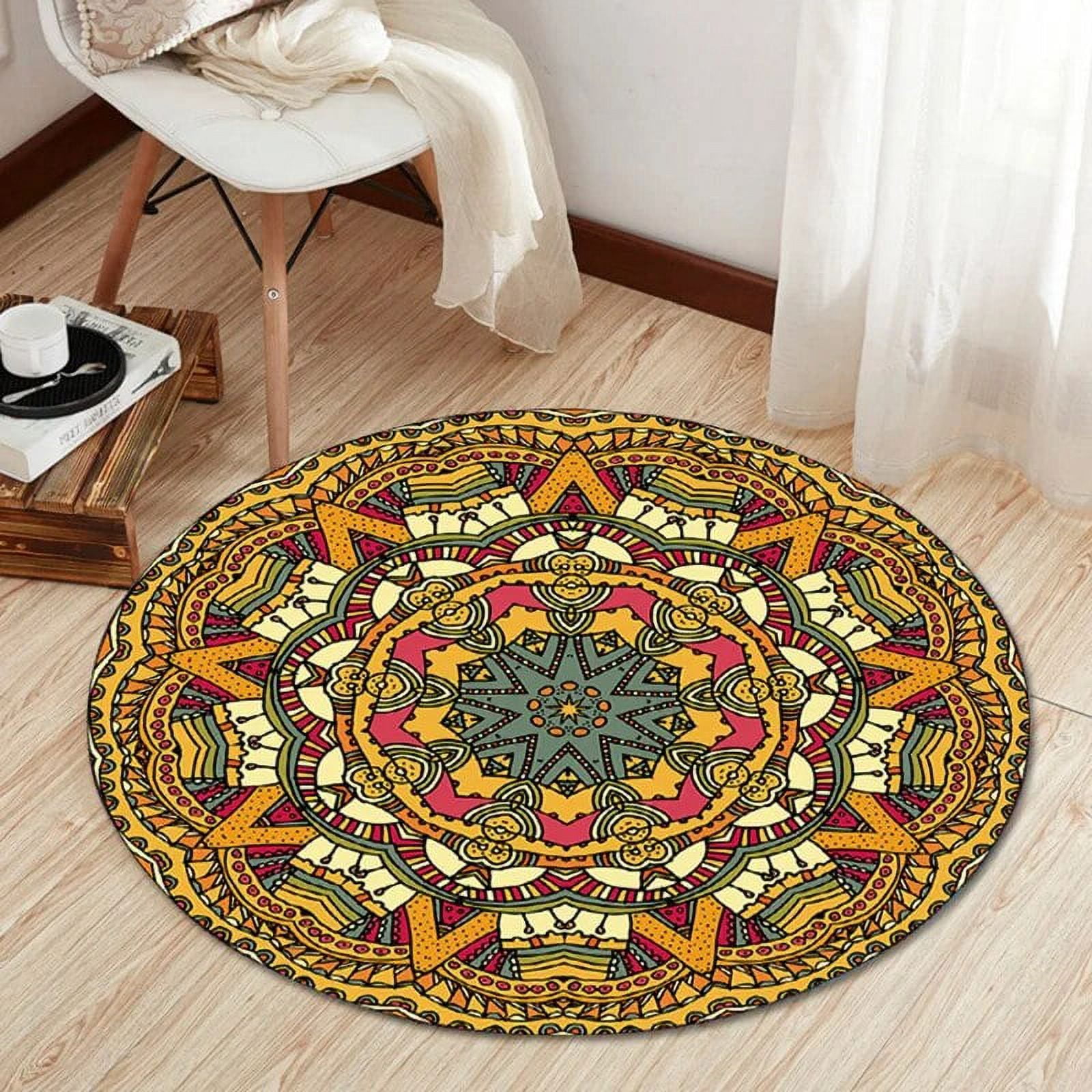 Bohemian Ethnic Round Rug Living Room Bedroom Bedside Rug Simple ...