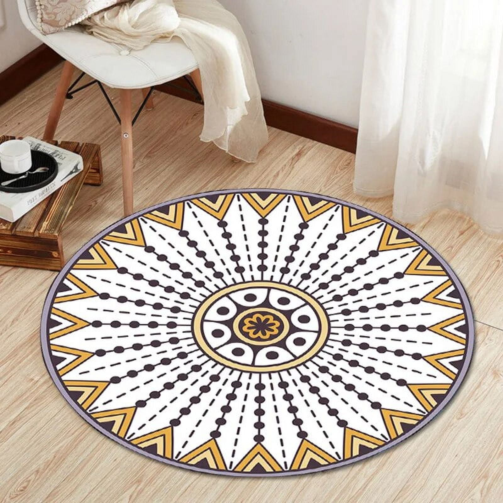 Bohemian Ethnic Round Rug Living Room Bedroom Bedside Rug Simple ...