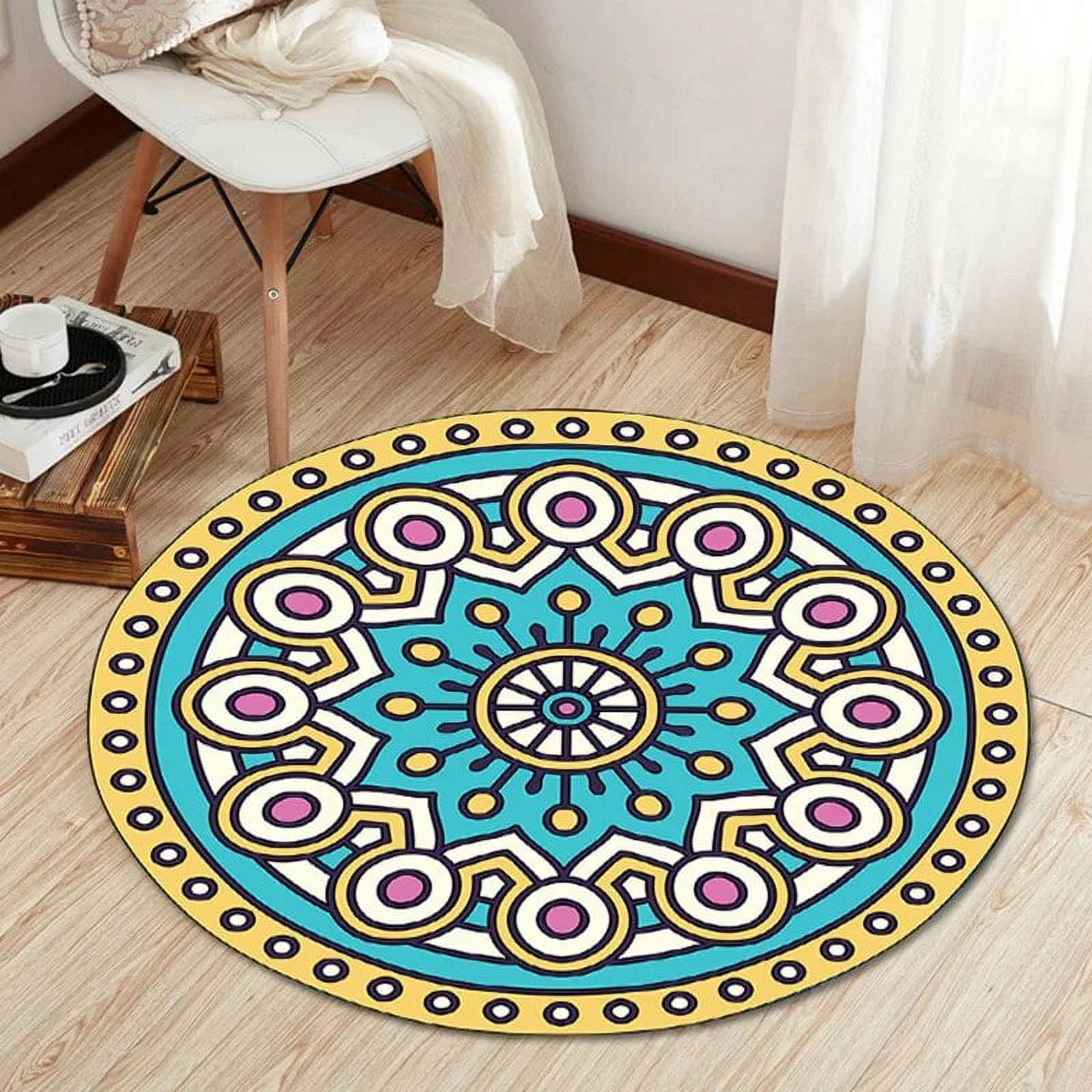 Bohemian Ethnic Round Rug Living Room Bedroom Bedside Rug Simple ...