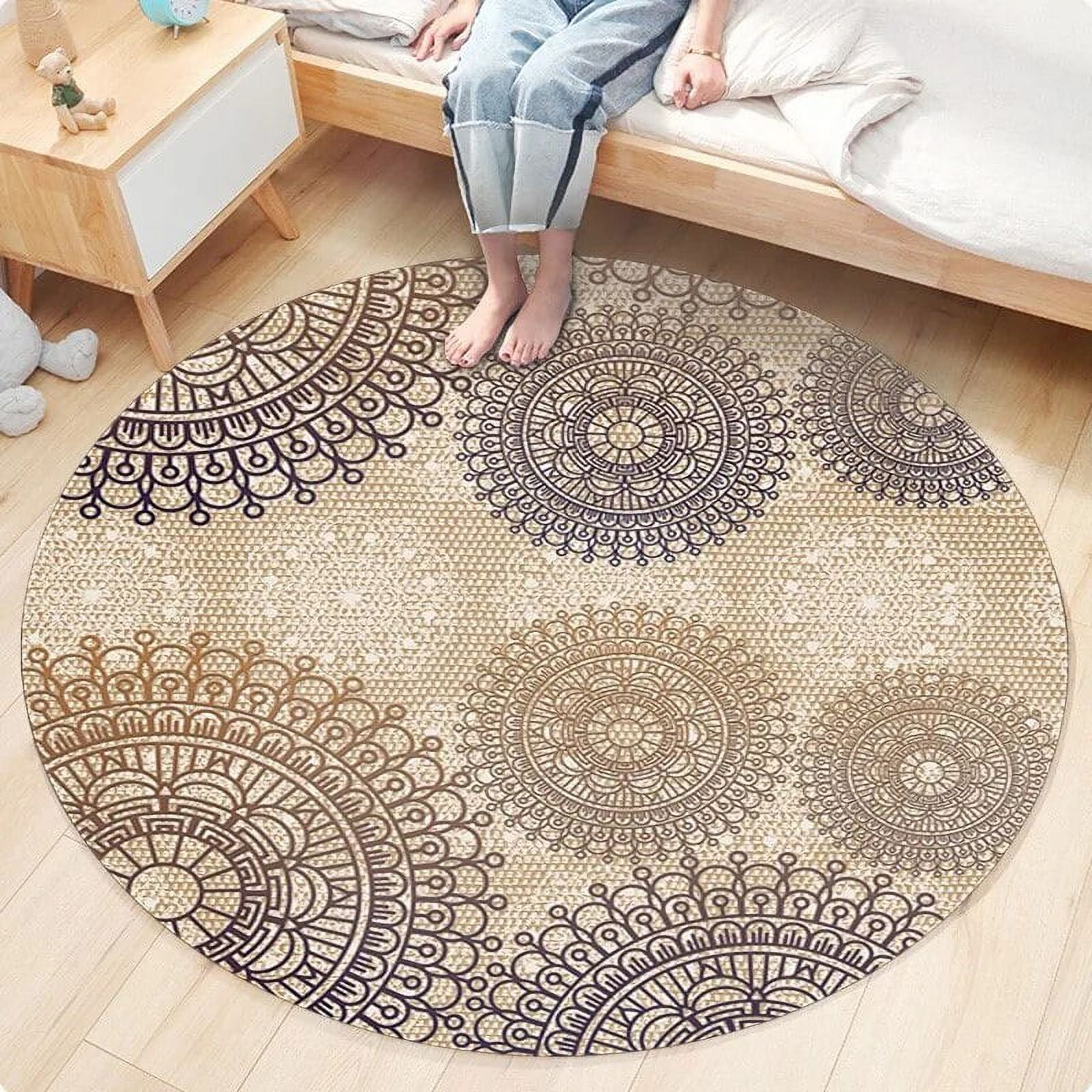 Bohemian Ethnic Round Rugs Living Room Bedroom Bedside Rug Simple ...