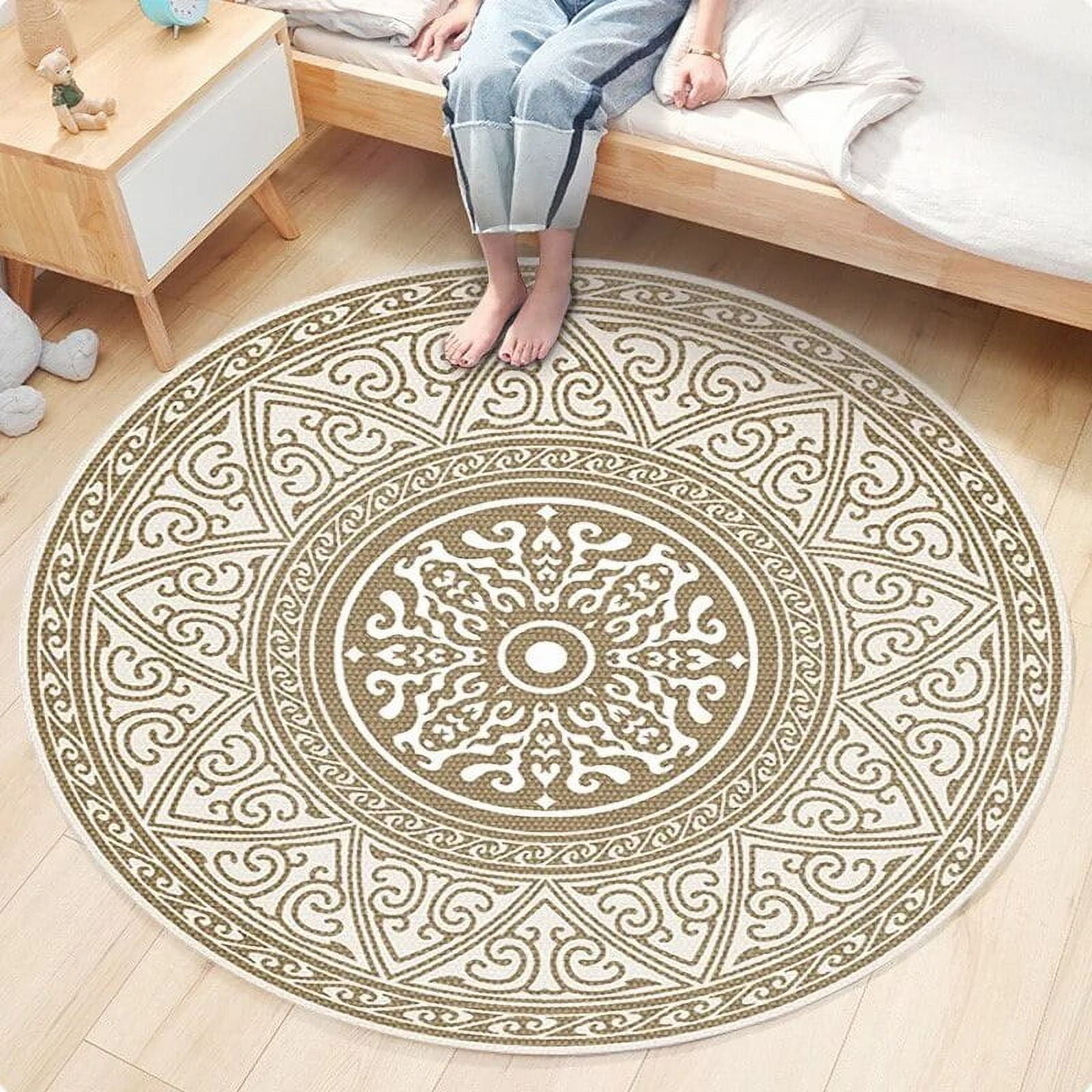 Bohemian Ethnic Round Rugs Living Room Bedroom Bedside Rug Simple ...