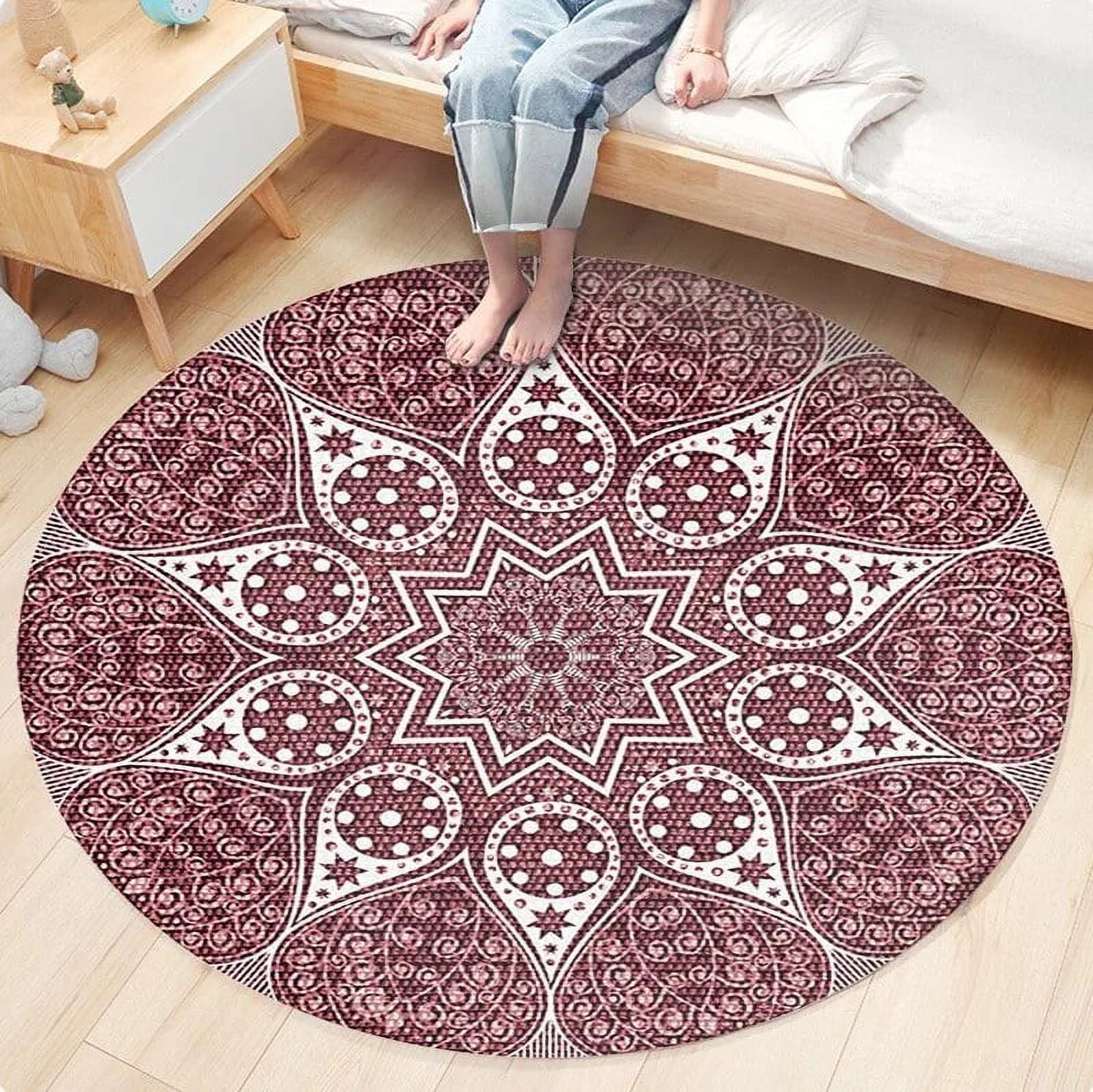 Bohemian Ethnic Round Rugs Living Room Bedroom Bedside Rug Simple ...