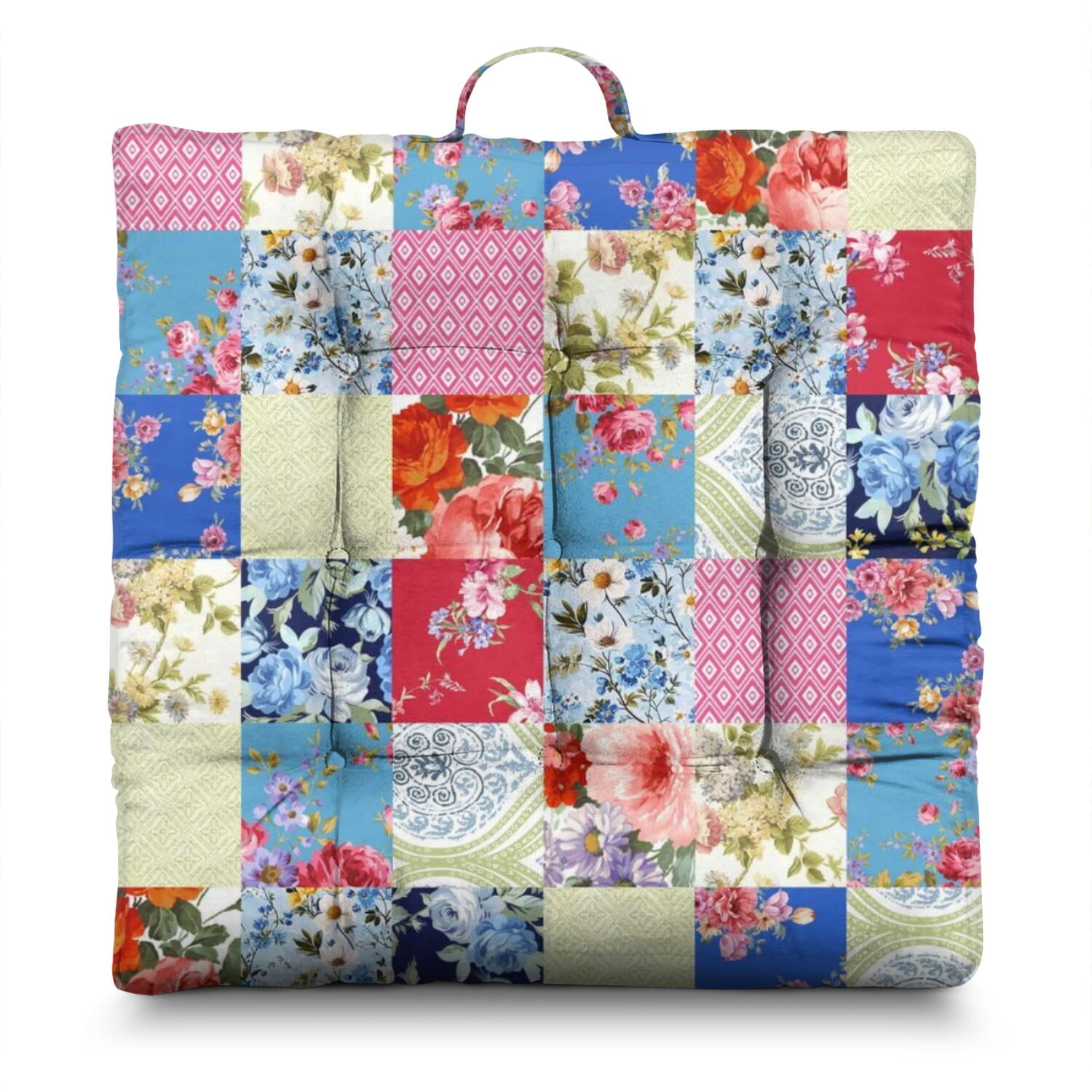 Bohemian Ethnic Rustic 24" Oversized Zabuton Floor Cushion - Colorful ...