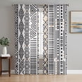 Bohemian Ethnic Sheer Curtains for Living Room Bedroom Black Tribal ...