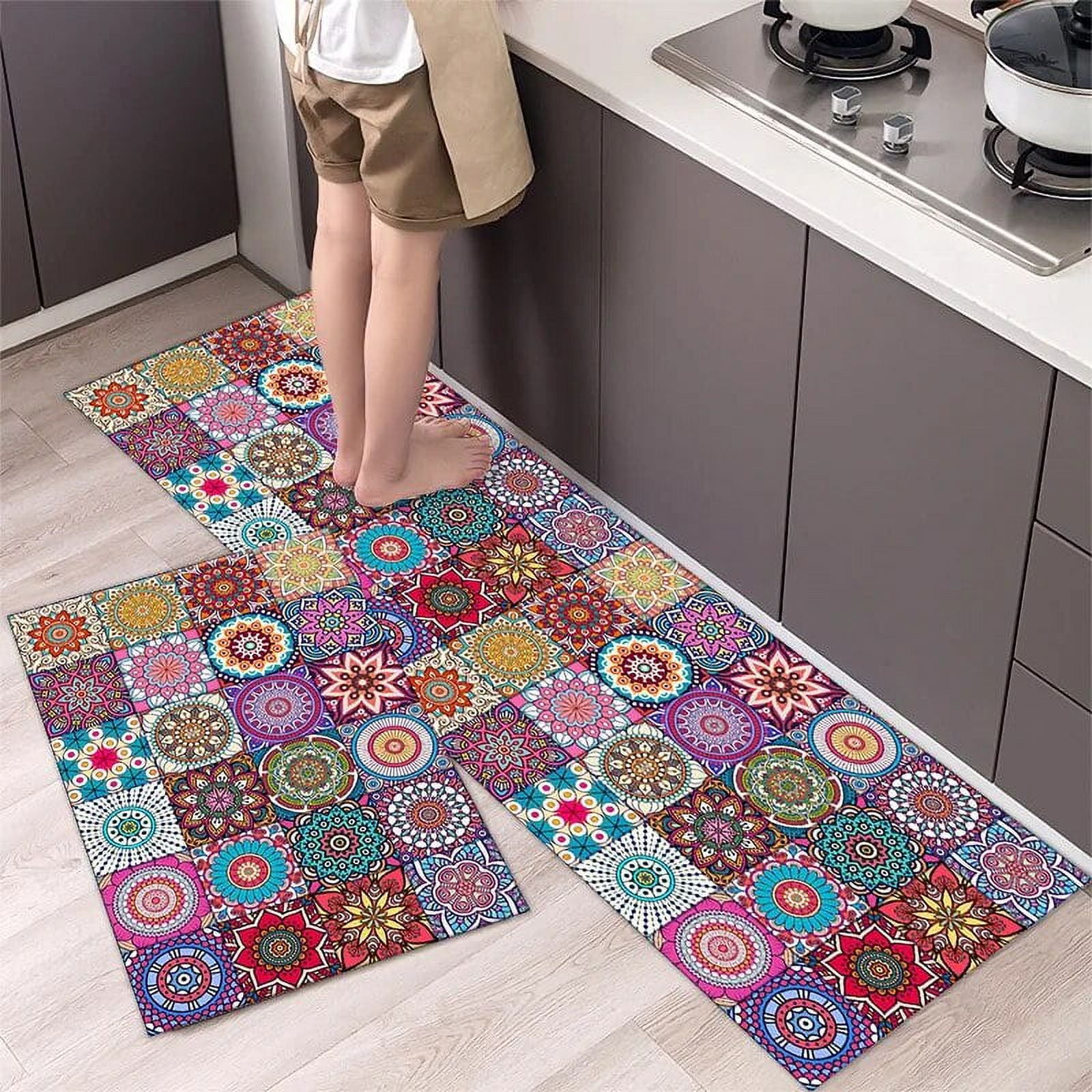 Bohemian Ethnic Style Kitchen Floor Mat Bedside Carpet Hallway Entrance ...
