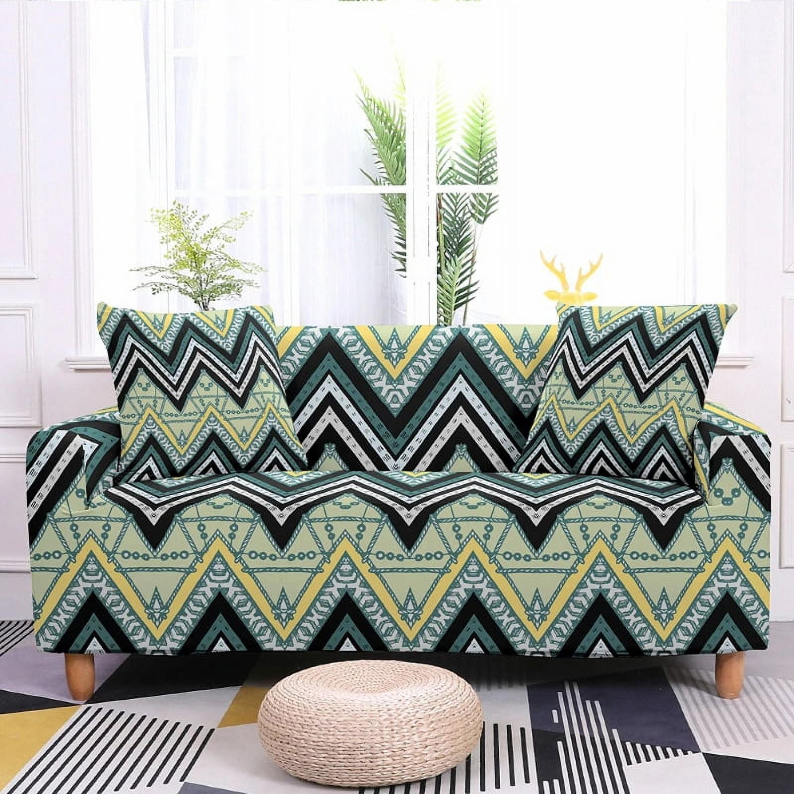 Bohemian Ethnic Style Printed Sofa Cover Living Room Full Set Elastic ...