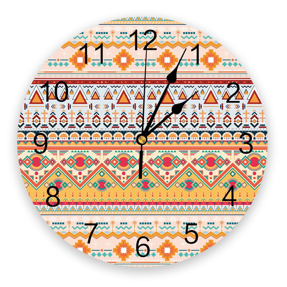 Bohemian Ethnic Wall Clock For Home ration Living Room Quartz Needle ...
