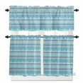 Bohemian Ethnic Window Curtains Valance Set of 3 Red Blue Floral Lines ...