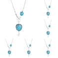 Bohemian Exotic Heart Shape Turquoise Necklace Plated With Ancient ...