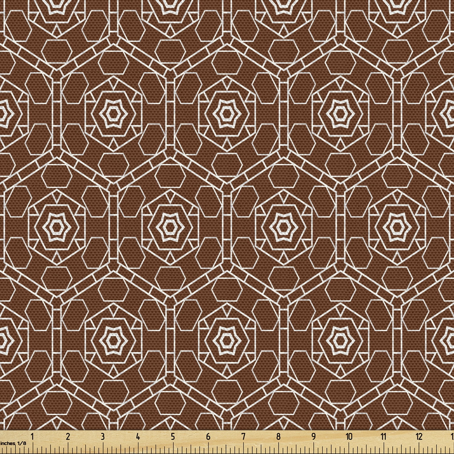 Ambesonne Bohemian Fabric by the Yard Upholstery, Earth Tones Motifs, 1 ...