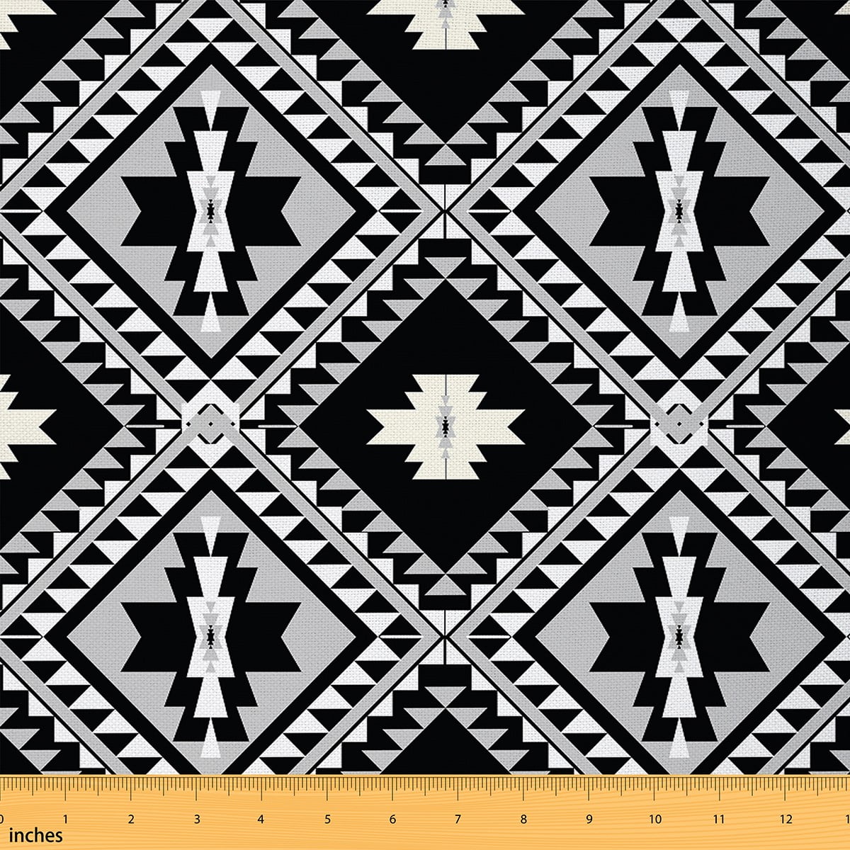 Bohemian Fabric By The Yard,Vintage Boho Lattice Upholstery Fabric ...