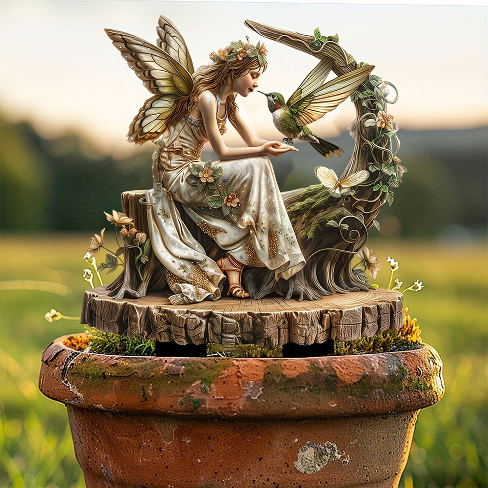 Bohemian Fairy Flower Pot Decor - Garden Stakes Acrylic 2D Flower Pot ...