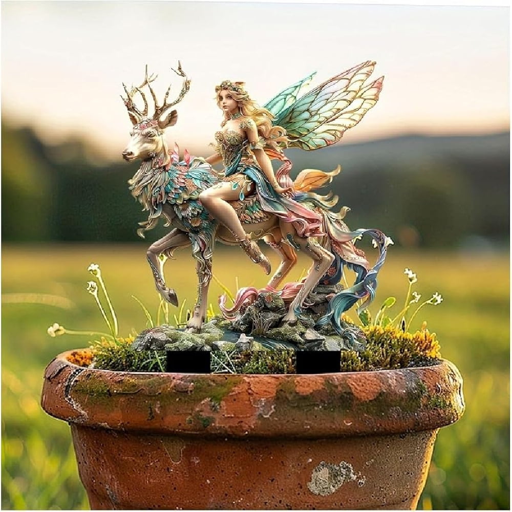 Bohemian Fairy Flower Pot Decoration, 2D Acrylic Garden Ground Insert ...