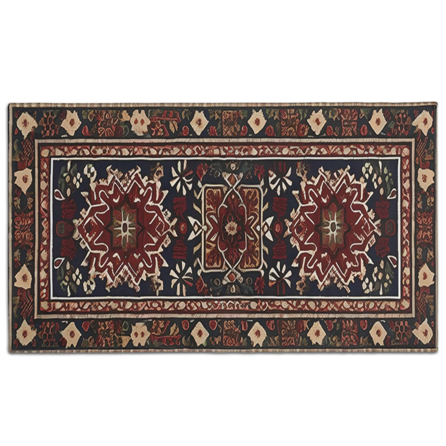 Bohemian Farmhouse Orange Vintage Welcome Mats for Entrance Country ...