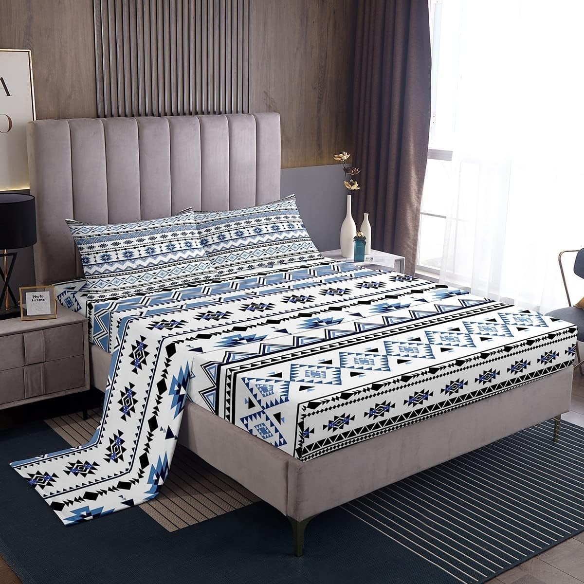 Bohemian Fitted Sheet Queen,Boho Bed Sheets Tribal Arrow Aztec Sheet ...