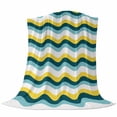 Bohemian Fleece Throw Blanket Lightweight Summer Abstract Ocean Wave ...