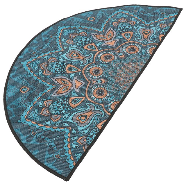 Bohemian Floor Mat Half Round Doormat Half-round Rug Boho Washable ...