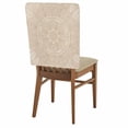 Bohemian Floral Chair Back Covers Set of 1, Beige Geometric Flower ...