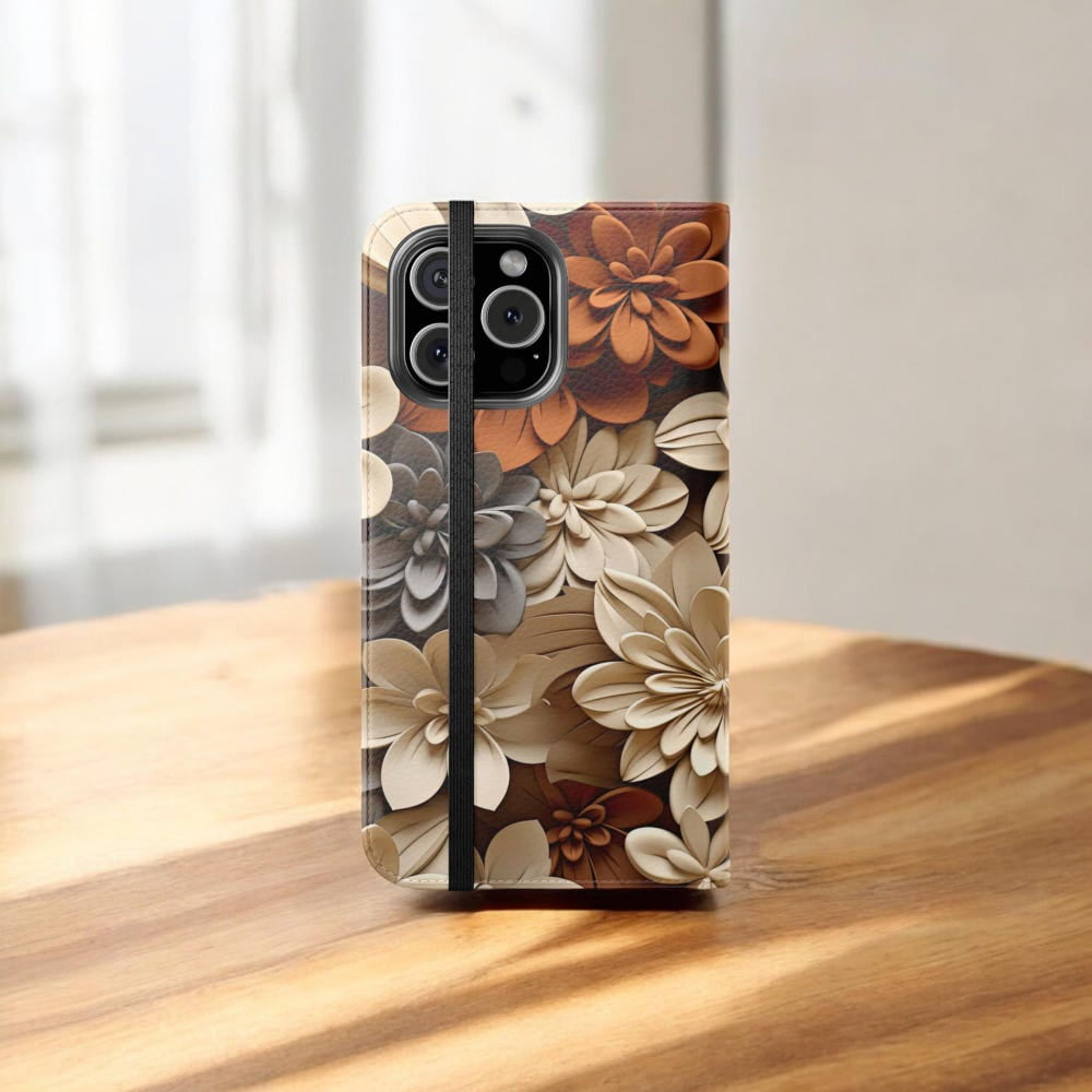 Bohemian Floral Flip Purse Card Holder Phone Case with iPhone 17 to 11 ...