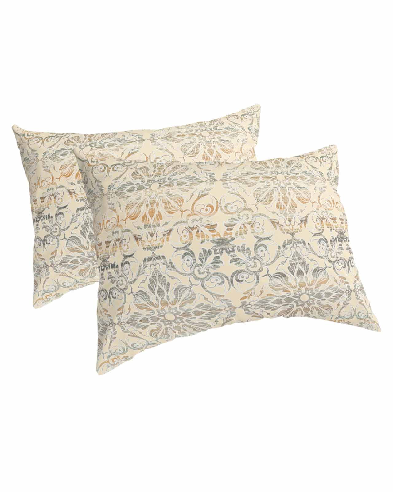 Bohemian Floral Pillow Covers King Size 2 Pack, Vintage Gradient ...