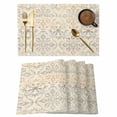 Bohemian Floral Placemats Set of 2, Cotton Linen Fabric Place Mats ...