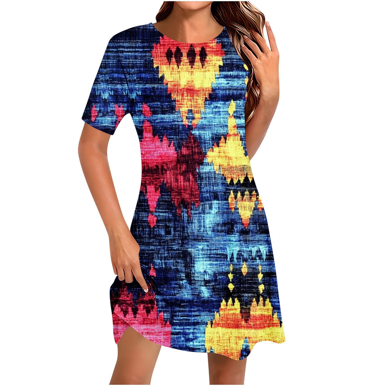 Bohemian Floral Print Mini Dress for Women 2025 Trendy Outdoor Beach ...