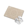 Bohemian Floral Soft Diatomaceous Earth Mat, Beige Geometric Flower ...