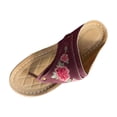 Bohemian Floral Thong Sandal for Women, Beach Sand Walking Flip-Flops ...