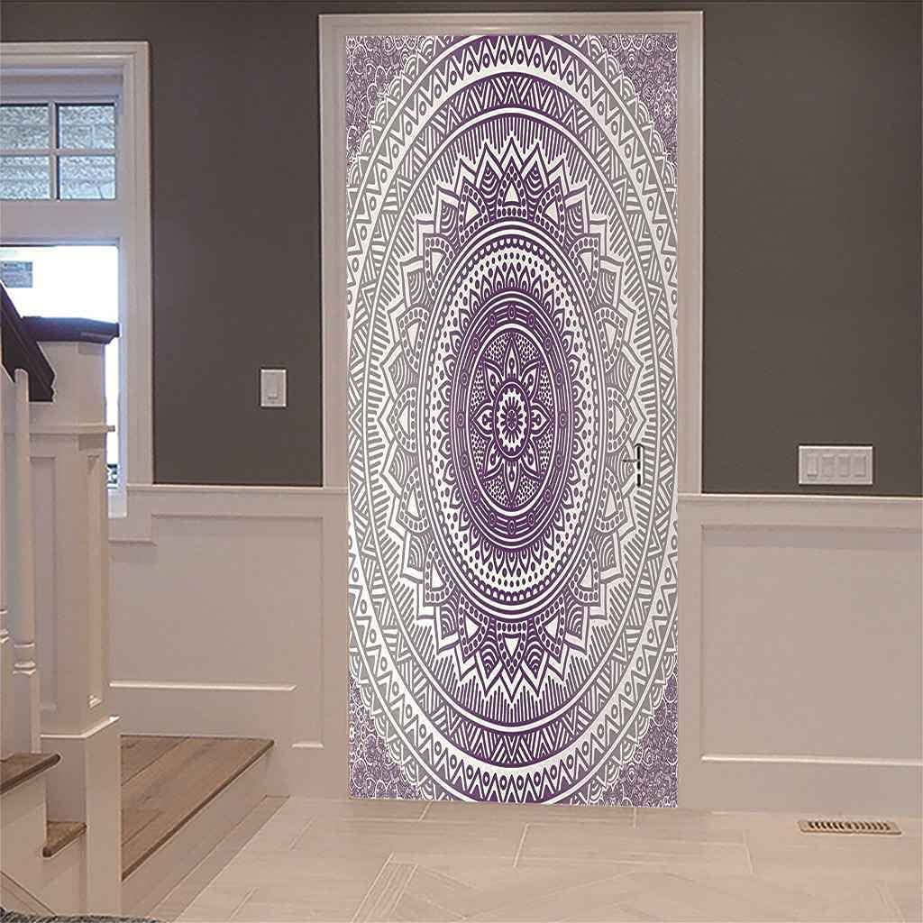 Bohemian Flower Door Sticker Retro Ethnic Style Decal Removable Boho ...