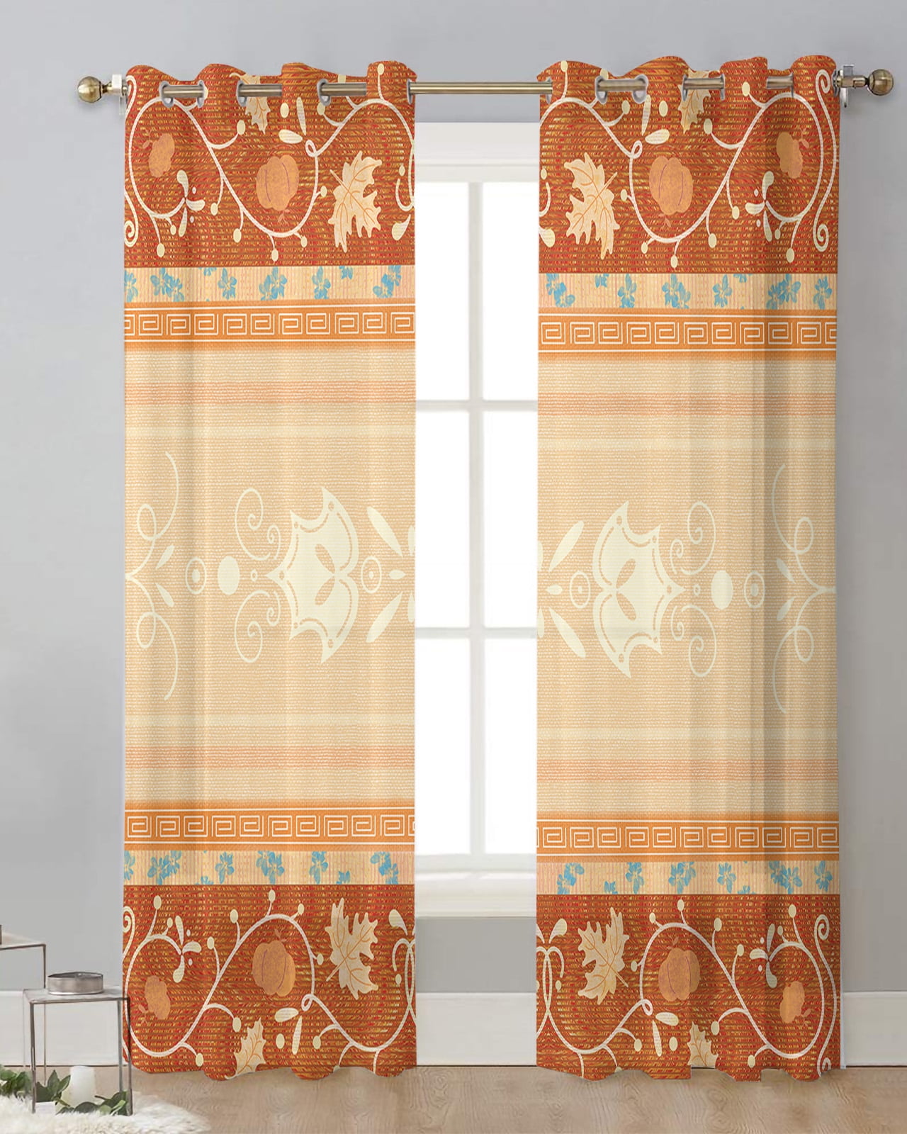 Bohemian Flower Mandala Retro Ethnic Tulle Living Room ration ...