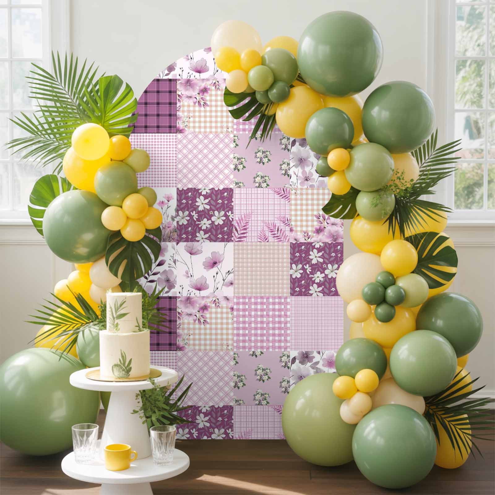 Bohemian Flower Patchwork Arch Backdrop Cover, 5FT, Spring Vintage ...