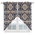 Bohemian Flower Swag Curtain Valance for Window 2 Panels Vintage Boho ...