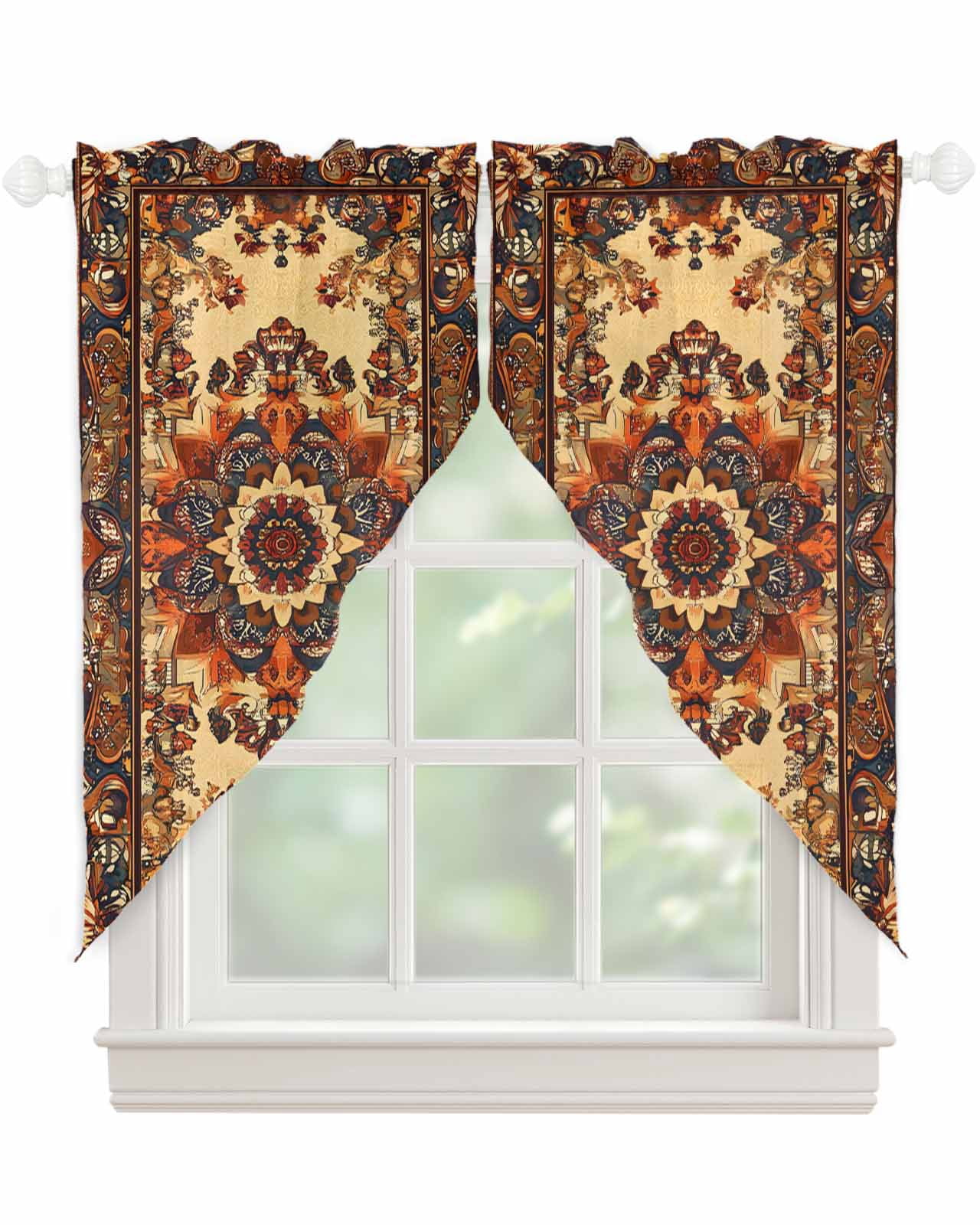Bohemian Flower Swag Valances for Windows, Boho Tribal Colorful ...