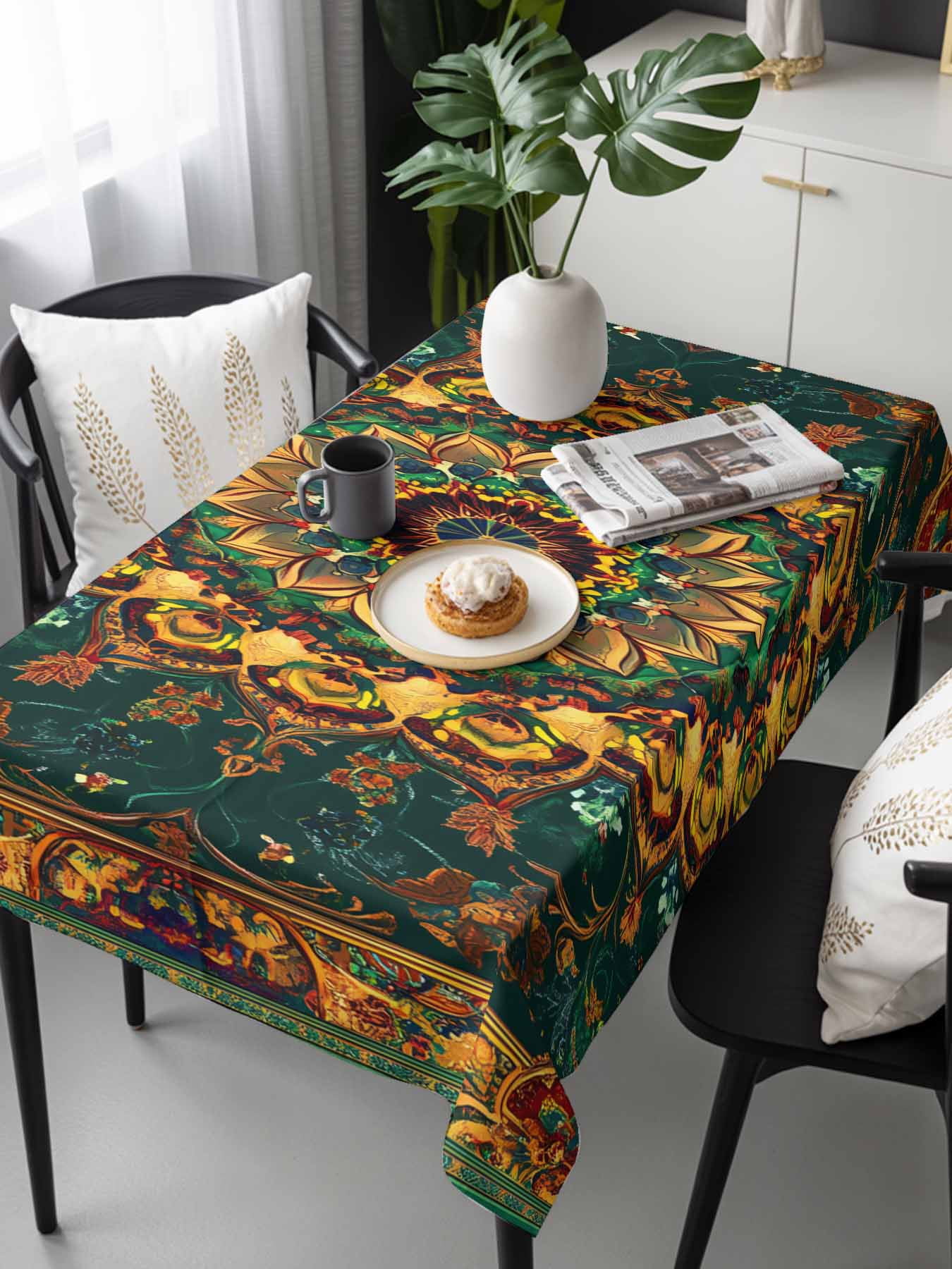 Bohemian Flower Tablecloth Rectangle Table Cloths 54x108, Waterproof ...