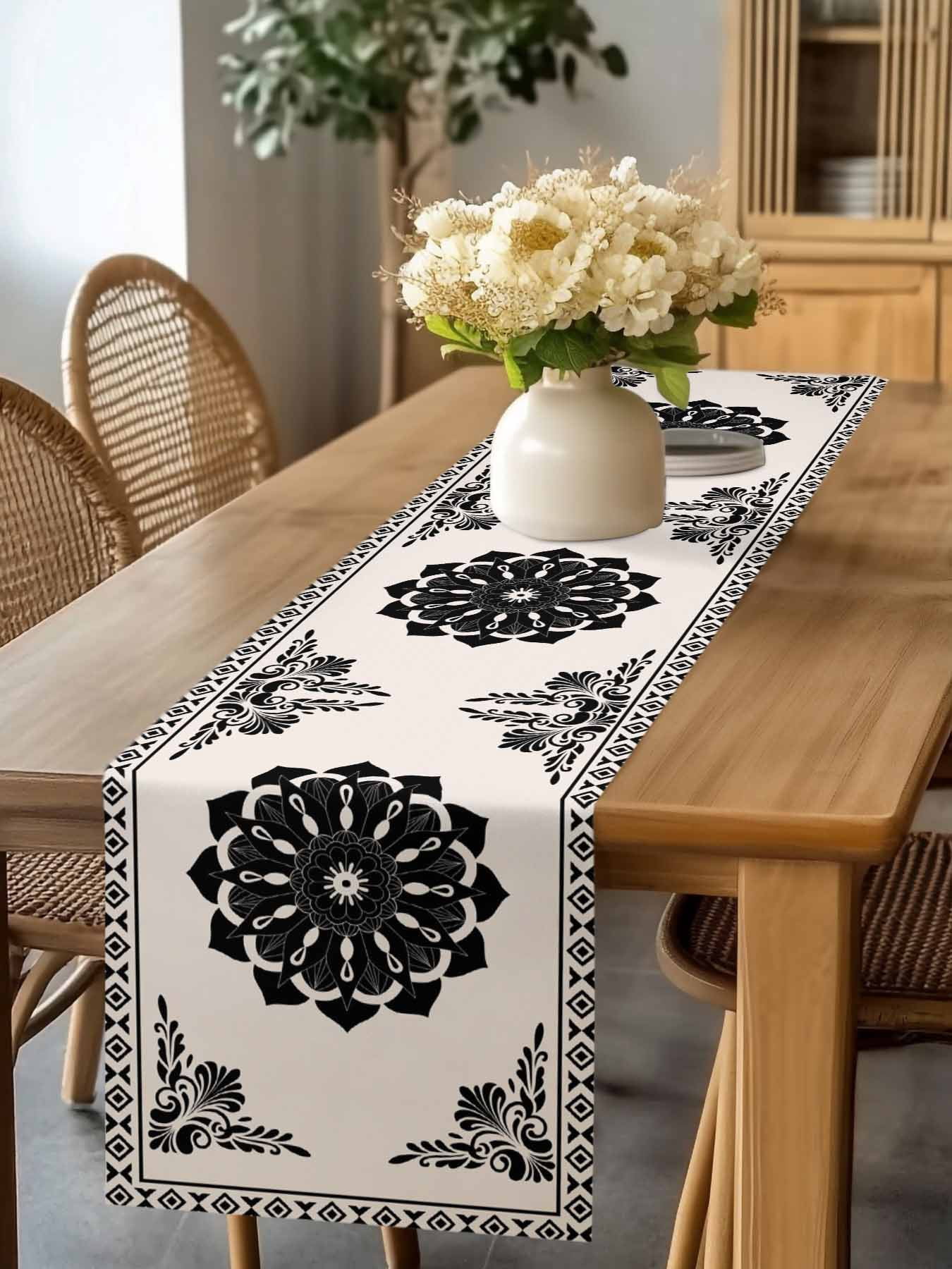 Bohemian Flowers Art Table Runner 70 Inches Long,Kitchen Dining ...