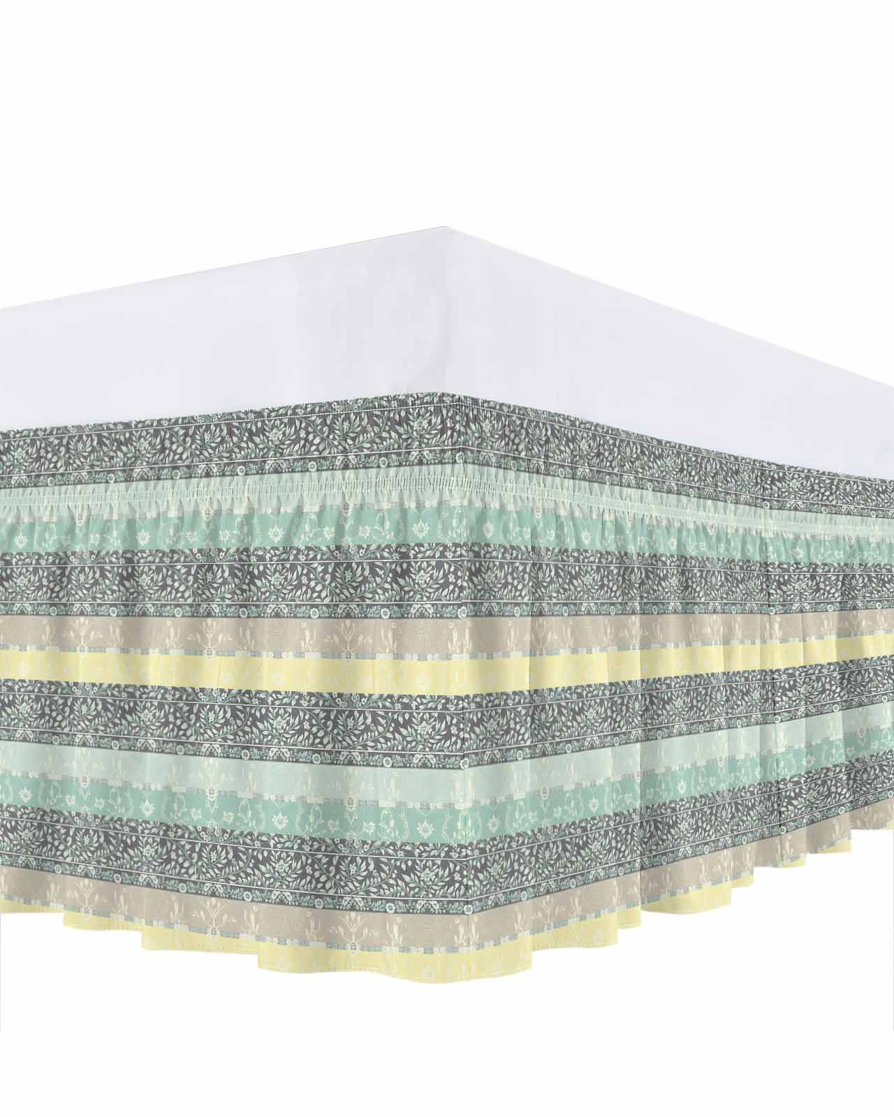 Bohemian Flowers Bed Skirt California King Size 16 Inch Drop, Retro ...