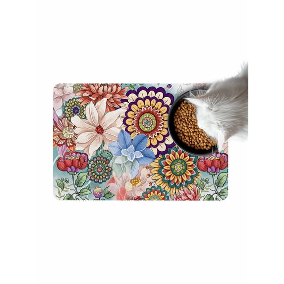 Bohemian Flowers Doormat Non Slip Diatomaceous Earth Door Mat Absorbent ...